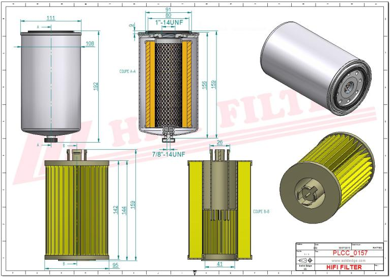 Fuel filter KN 70303 HIFI FILTER за JOHN DEERE,JOHNSTON,LIBHERR ...
